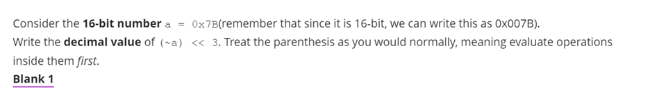 Solved Consider the 16-bit number a=0×7B (remember that | Chegg.com