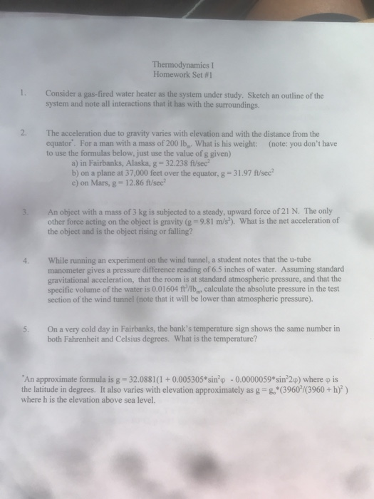 Solved Thermodynamics I Homework Set #1 1. Consider a | Chegg.com