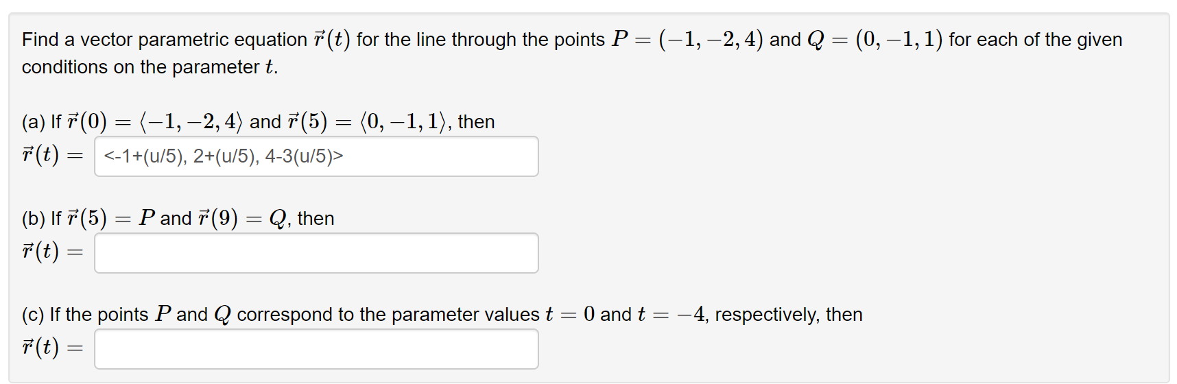 Solved = Find a vector parametric equation F(t) for the line | Chegg.com