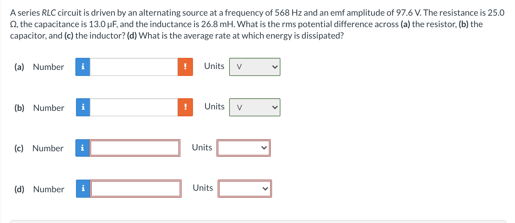Solved A series RLC circuit is driven by an alternating | Chegg.com