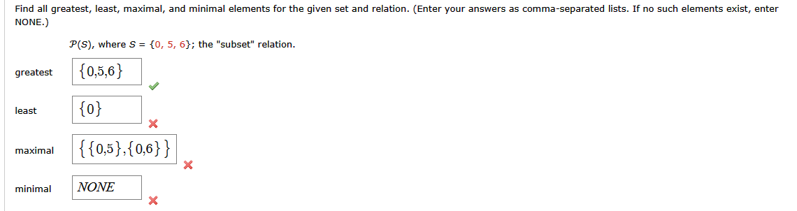 Solved Find all greatest, least, maximal, and minimal | Chegg.com