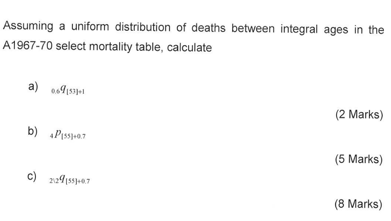 Assuming a uniform distribution of deaths between | Chegg.com