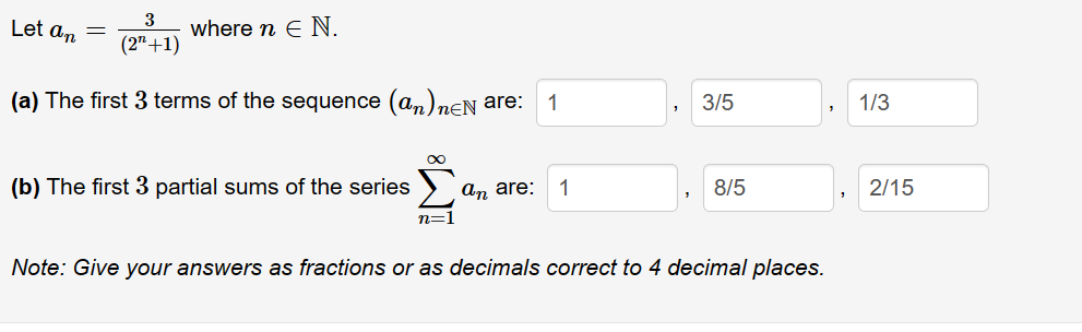 Solved Let an=3(2n+1) ﻿where ninN.(a) ﻿The first 3 ﻿terms of | Chegg.com