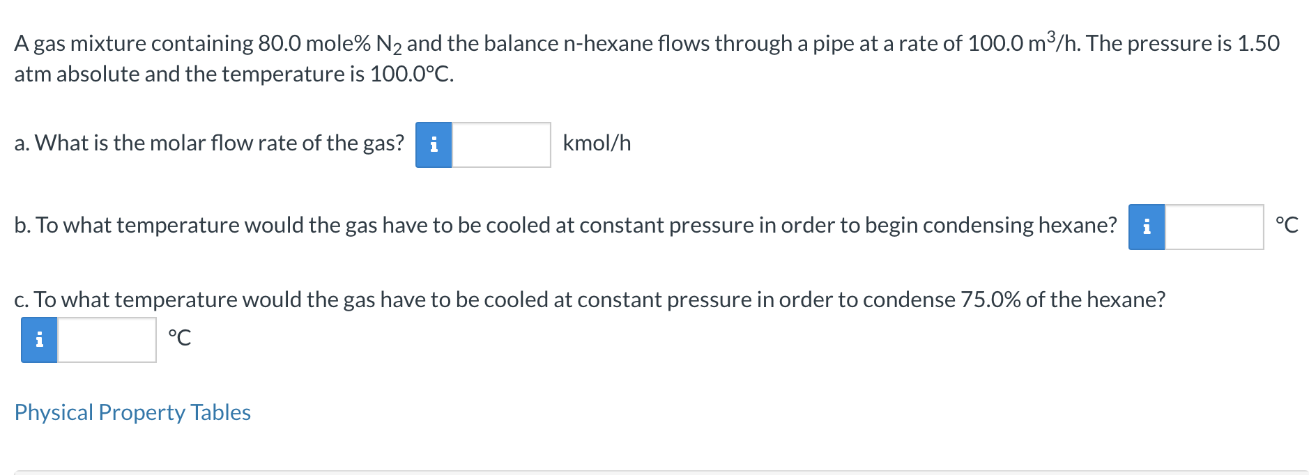 Solved A gas mixture containing 80.0 mole\% N2 and the | Chegg.com