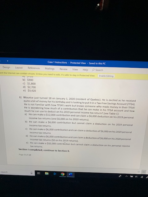 Solved Case 1 Instructions - Protected ViewSaved to this PC | Chegg.com