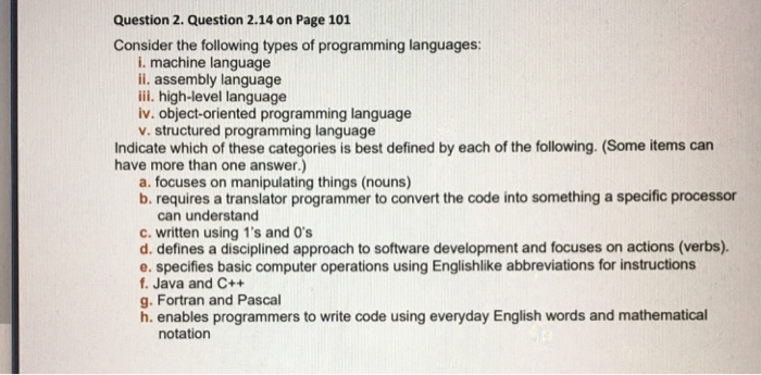 Solved Question 2. Question 2.14 on Page 101 Consider the | Chegg.com