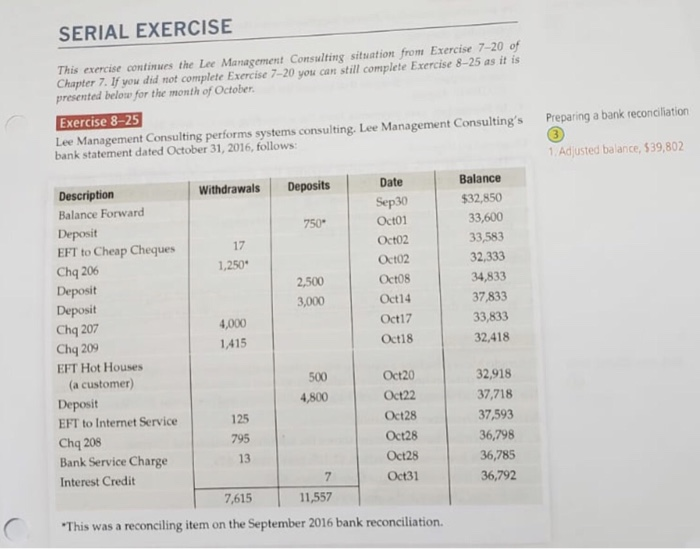 SERIAL EXERCISE This exercise continues the Lee | Chegg.com