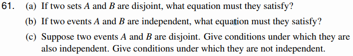 Solved 61. (a) If two sets A and B are disjoint, what | Chegg.com
