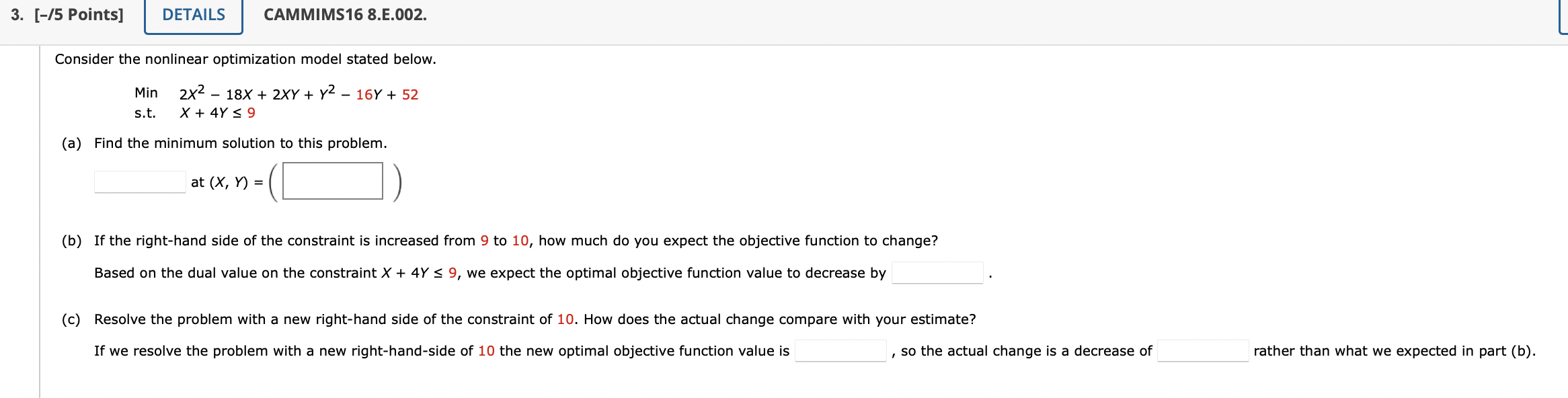 Solved Consider the nonlinear optimization model stated | Chegg.com