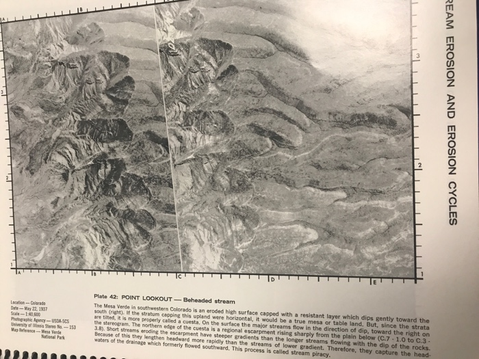 Plate 42: POINT LOOKOUT -Beheaded stream Location- | Chegg.com
