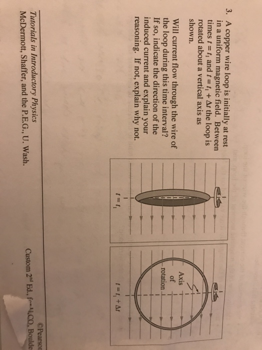 Solved 3. A copper wire loop is initially at rest in a | Chegg.com
