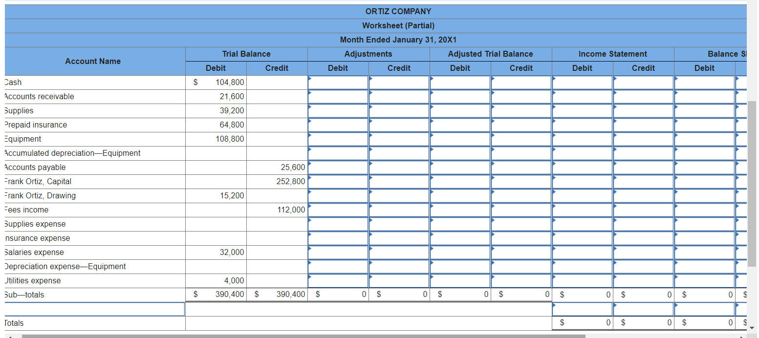 Solved Problem 5.1A (Algo) Completing the worksheet. LO | Chegg.com