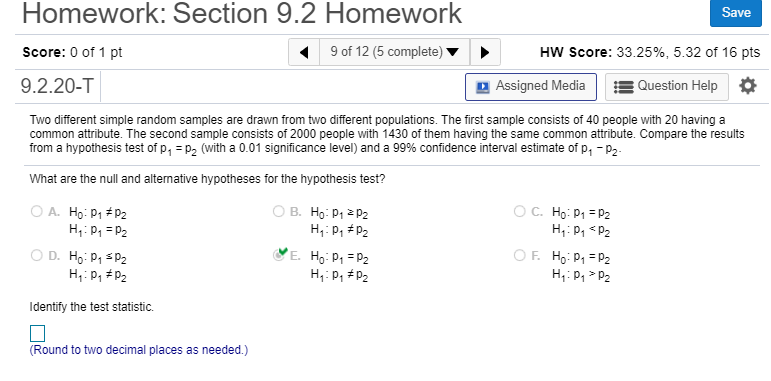 Solved Homework Section 9 2 Homework Save Score 0 Of 1 Pt