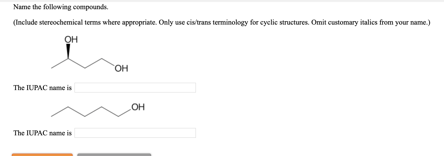 Solved Name the following compounds. (Include stereochemical | Chegg.com