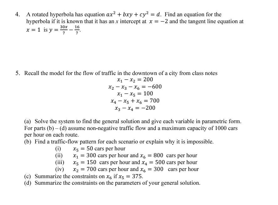 Solved A rotated hyperbola has equation ax2+bxy+cy2=d. Find | Chegg.com