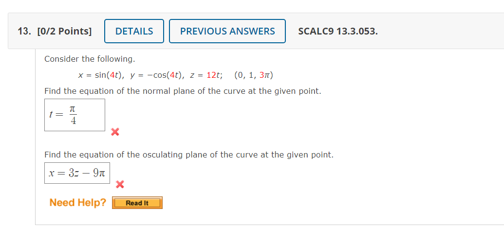Solved 13. [0/2 Points] DETAILS PREVIOUS ANSWERS SCALC9 | Chegg.com