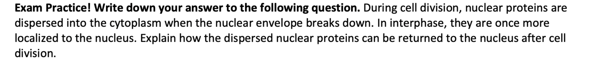 Solved Exam Practice! Write down your answer to the | Chegg.com