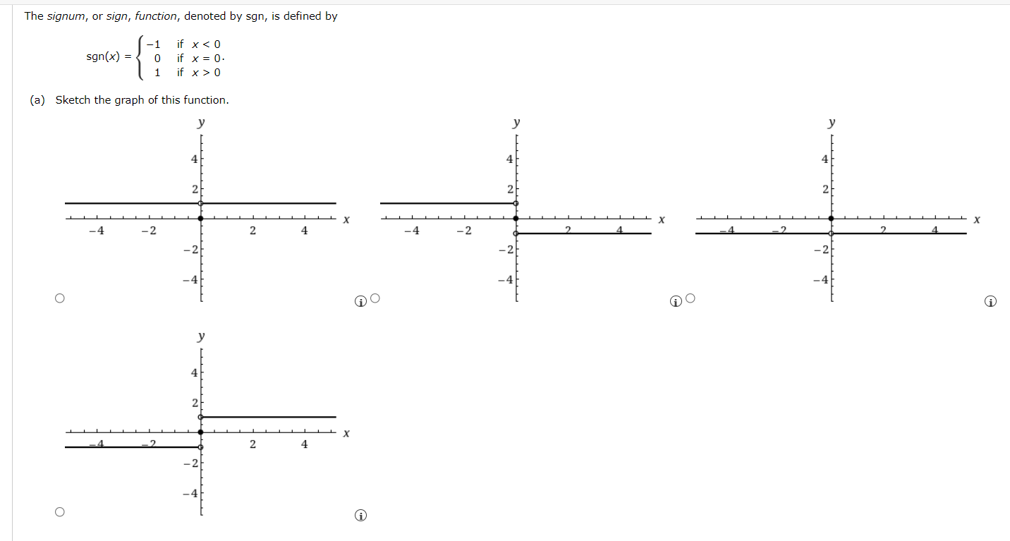 Solved The signum, or sign, function, denoted by sgn, is | Chegg.com