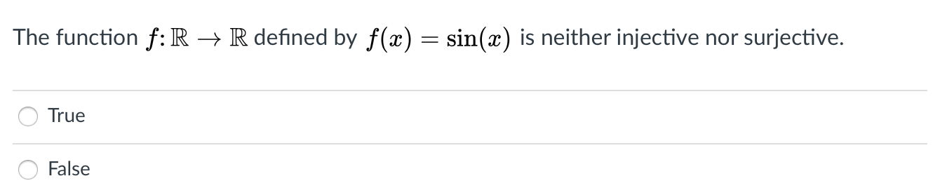Solved The function f: R + R defined by f(x) = sin(a) is | Chegg.com
