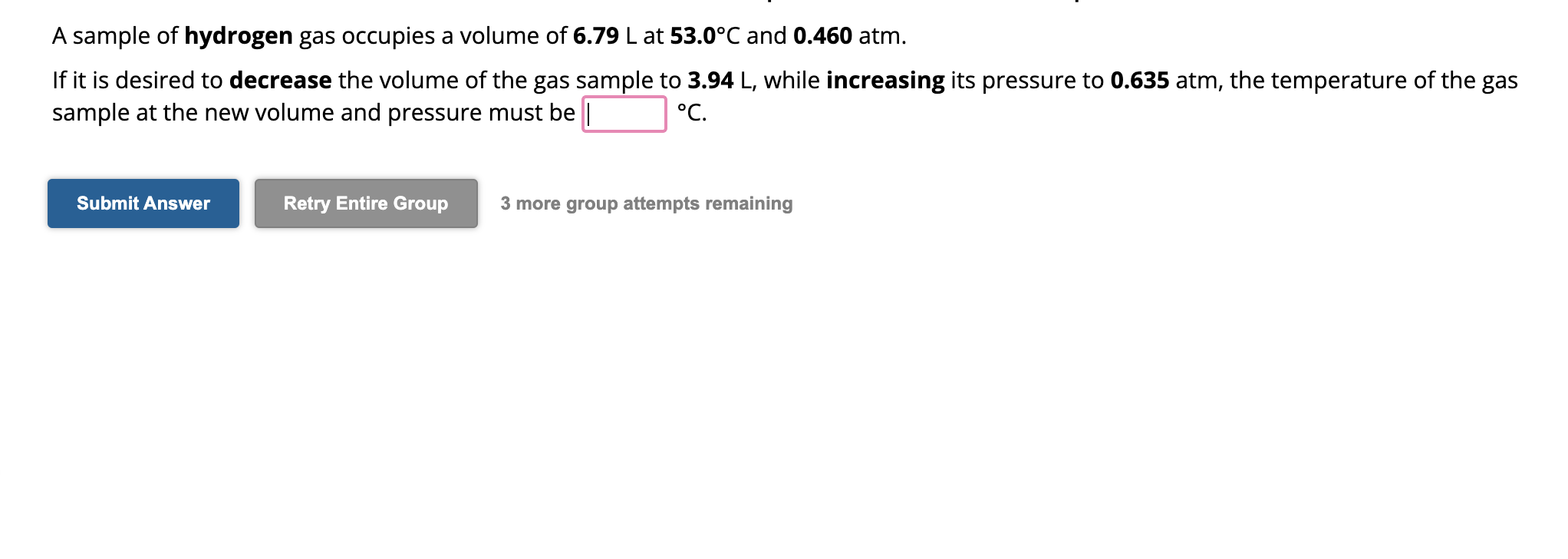 Solved A sample of hydrogen gas occupies a volume of 6.79 L | Chegg.com
