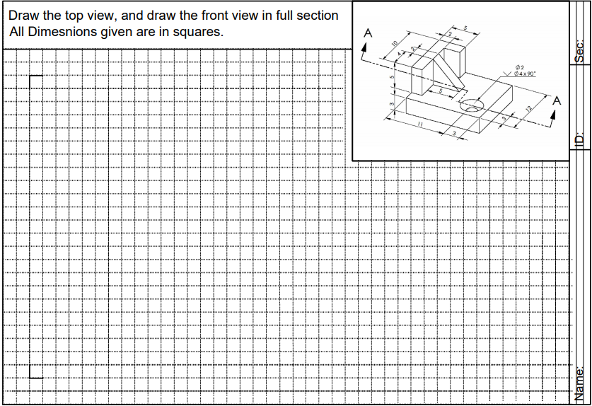 Solved A 10 02 4 x 90 A 11 3 Draw the top view, and draw | Chegg.com