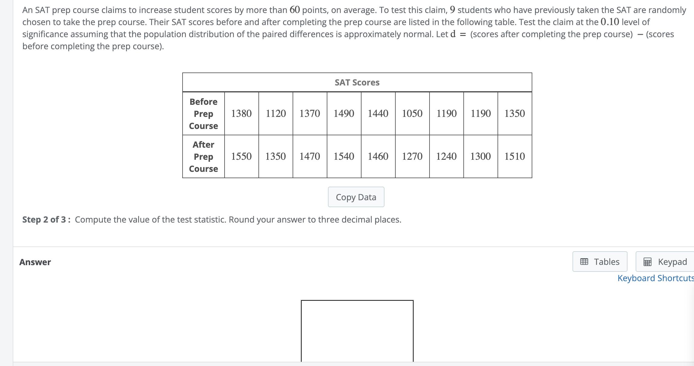 Solved An Sat Prep Course Claims To Increase Student Scores Chegg