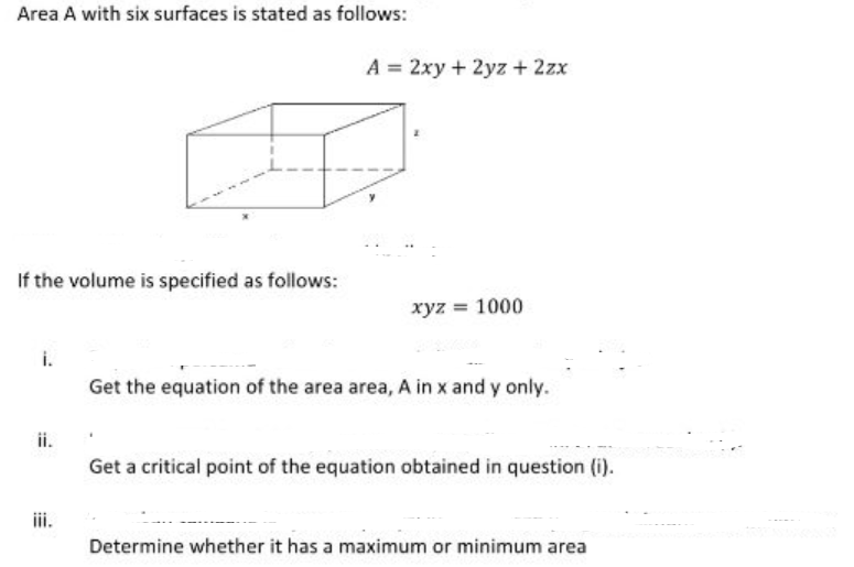 Solved Area A with six surfaces is stated as follows: | Chegg.com
