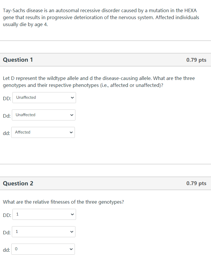 Solved Tay-Sachs disease is an autosomal recessive disorder | Chegg.com