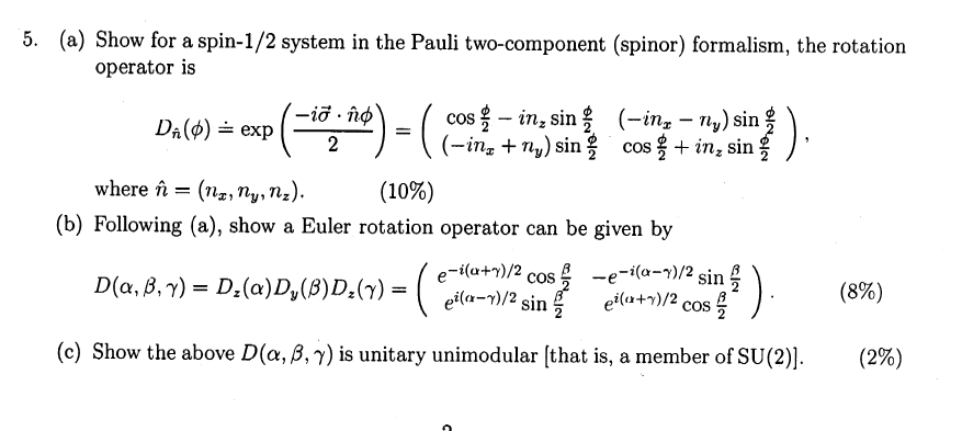Solved (a) Show for a spin-1/2 system in the Pauli | Chegg.com