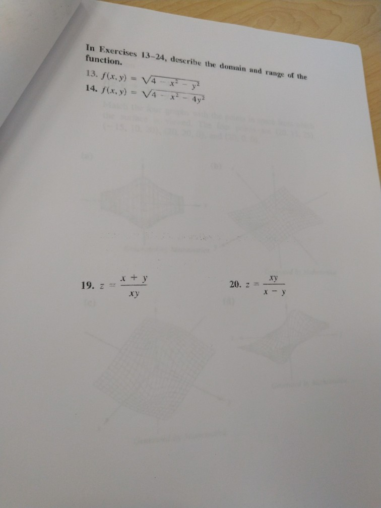 Solved In Exercises 13-24, describe the domain and range of | Chegg.com