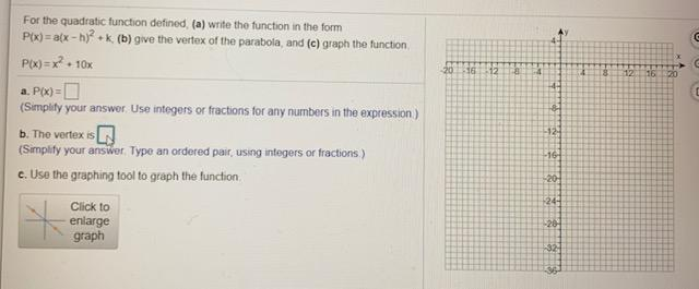 Solved For the quadratic function defined, (a) write the | Chegg.com