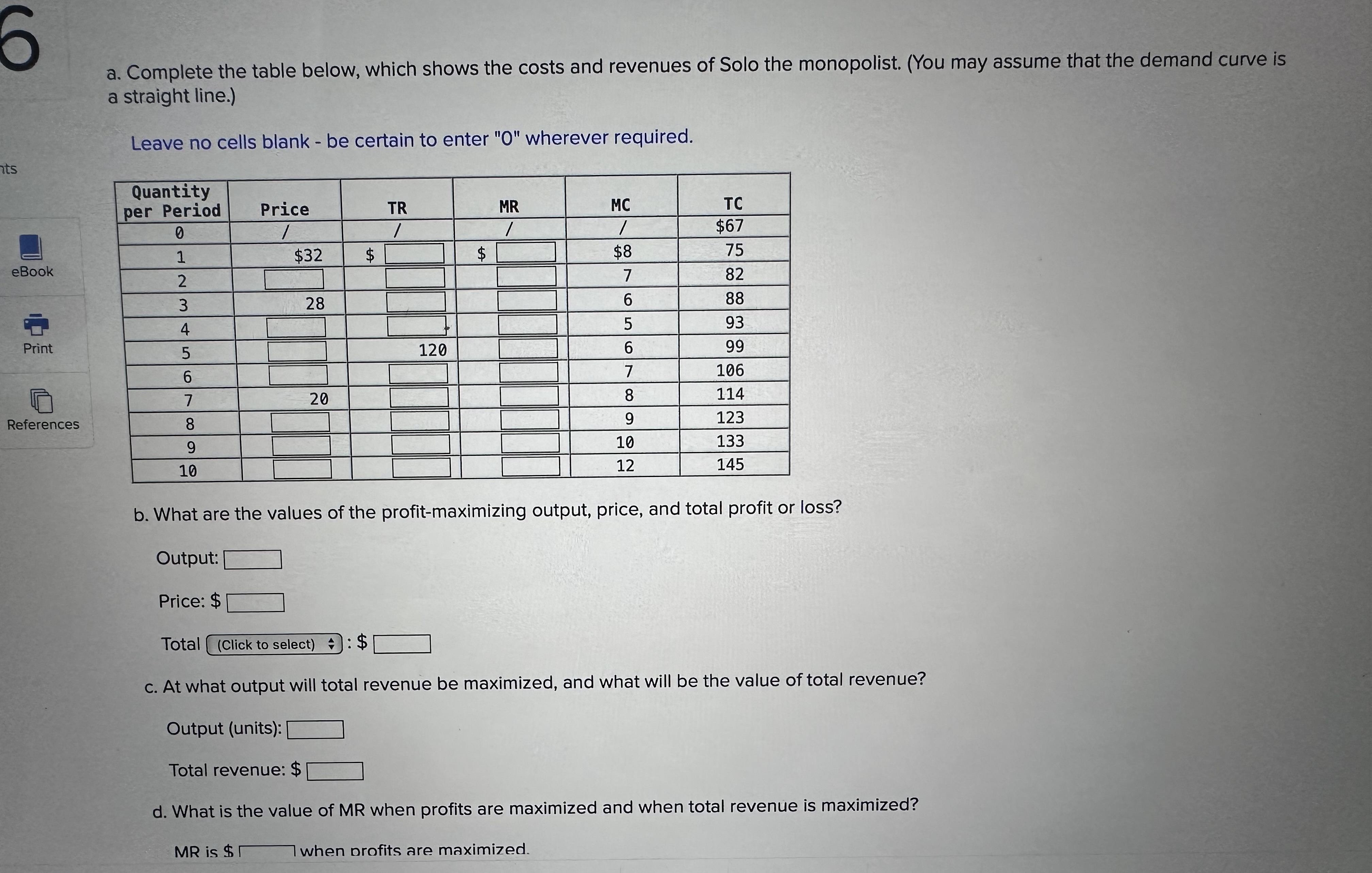 Solved The graph below shows the cost and revenue curves for | Chegg.com