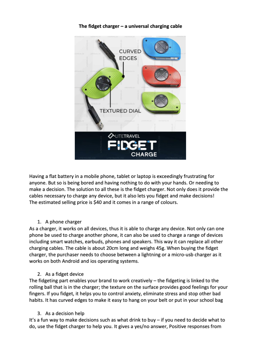 Solved The fidget charger - a universal charging cable | Chegg.com