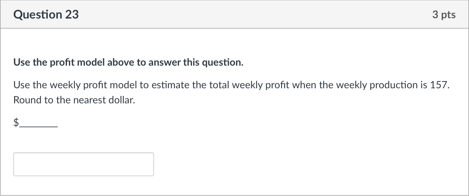Solved Use the revenue and cost models above to construct a | Chegg.com