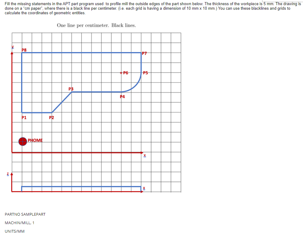 Solved Fill the missing statements in the APT part program | Chegg.com