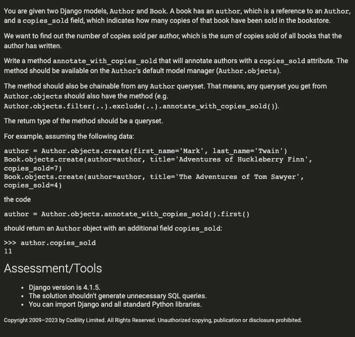 Solved You are given two Django models, Author and Book. A | Chegg.com