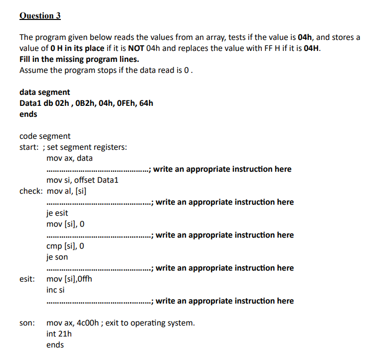 Question 3 The program given below reads the values | Chegg.com
