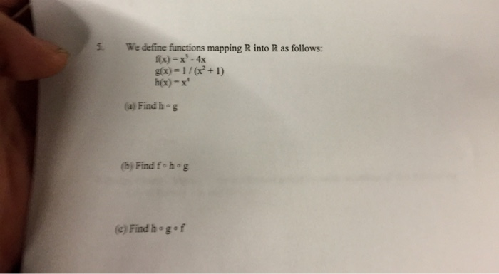 Solved 5 We Define Functions Mapping R Into R As Follows