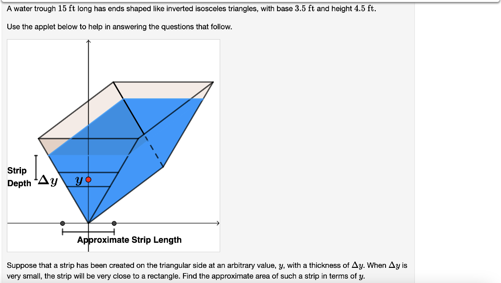Solved A water trough 15ft long has ends shaped like | Chegg.com