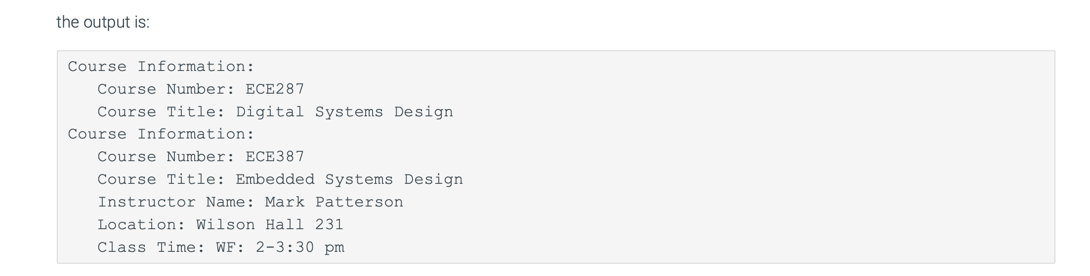 Solved Given main(), define a Course base class with | Chegg.com