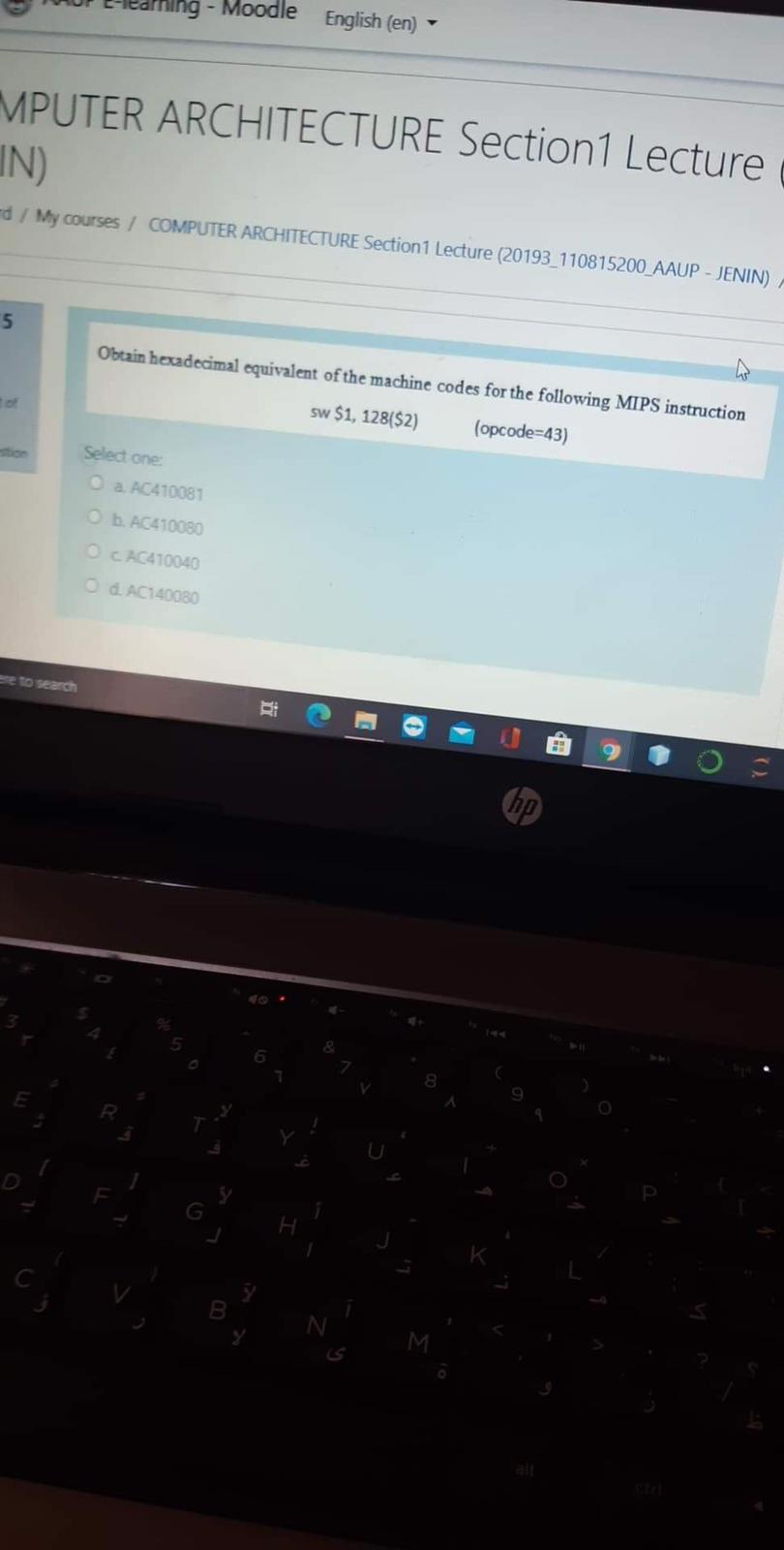 Solved ng - Moodle English (en) MPUTER ARCHITECTURE Section1 | Chegg.com