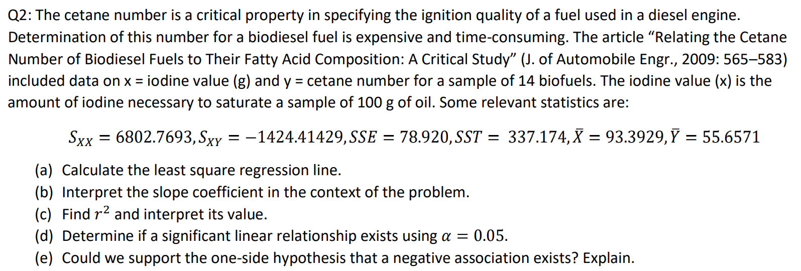 Solved Q2: The cetane number is a critical property in | Chegg.com