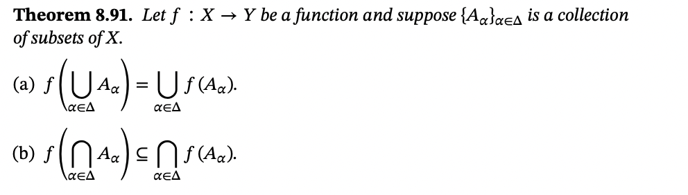 Solved Theorem 8.91. Let f:X→Y be a function and suppose | Chegg.com