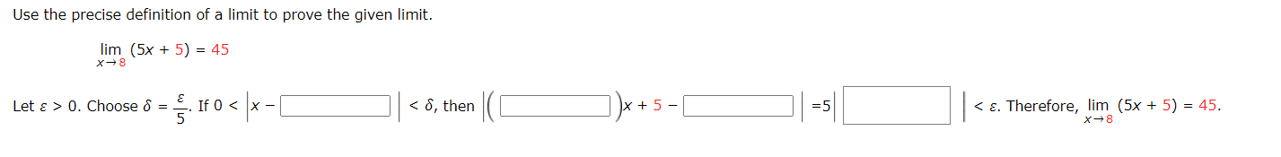 Solved Use The Precise Definition Of A Limit To Prove The