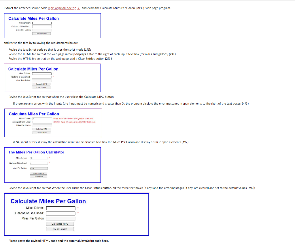Solved Codes given on the zip file: HTML file | Chegg.com