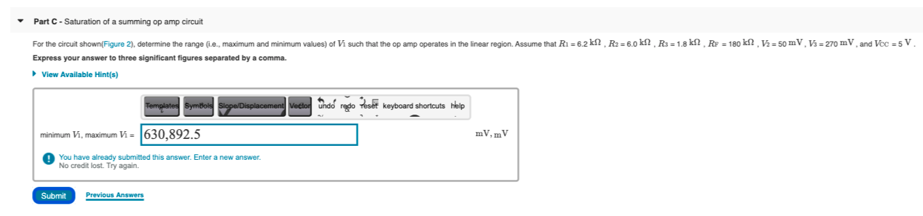 Solved Part C - Saturation of a summing op amp circuit For | Chegg.com