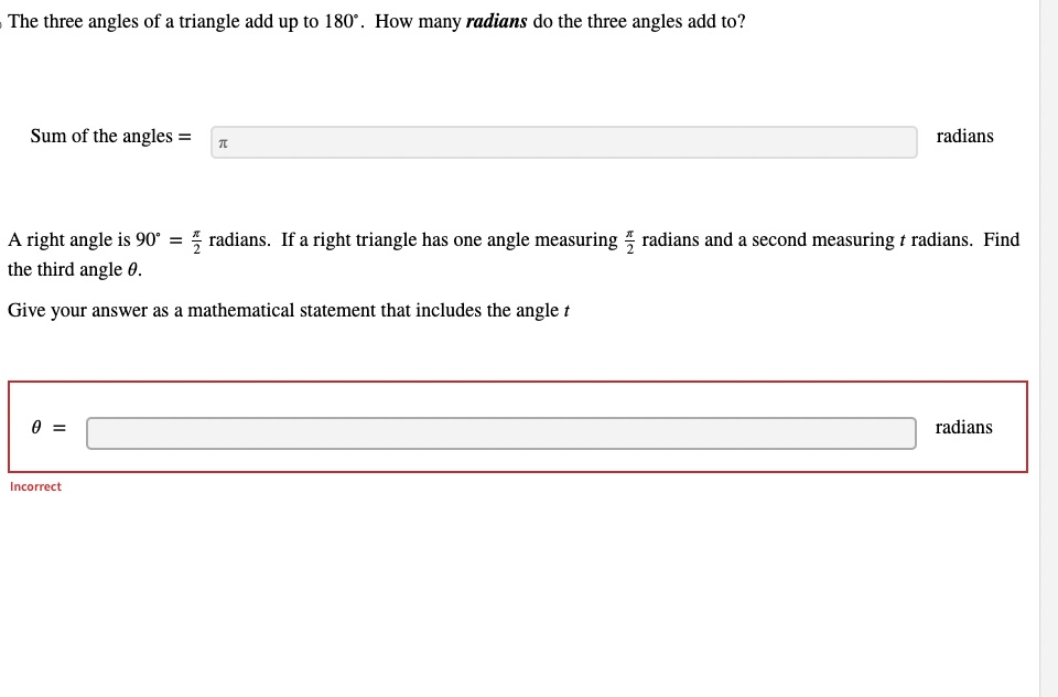 Solved The three angles of a triangle add up to 180°. ﻿How | Chegg.com