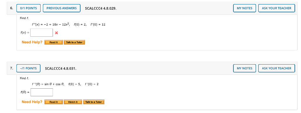 Solved 1}. Find f. f ''(x) = −2 + 18x − 12x2, f(0) = 2, | Chegg.com Solved 1}. Find f. f ''(x) = −2 + 18x − 12x2, f(0) = 2, | Chegg.com
