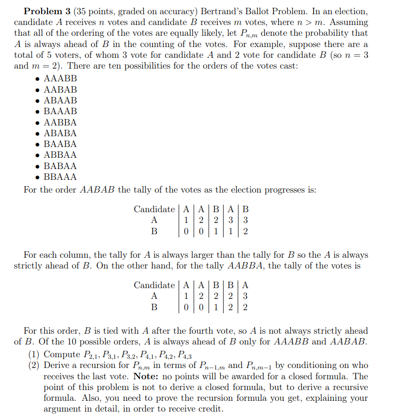 Solved Problem 3 (35 points, graded on accuracy) Bertrand's | Chegg.com