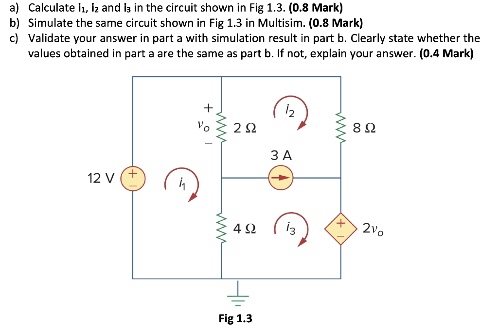 Solved a) Calculate V1, V2 and v3 in the circuit shown in | Chegg.com